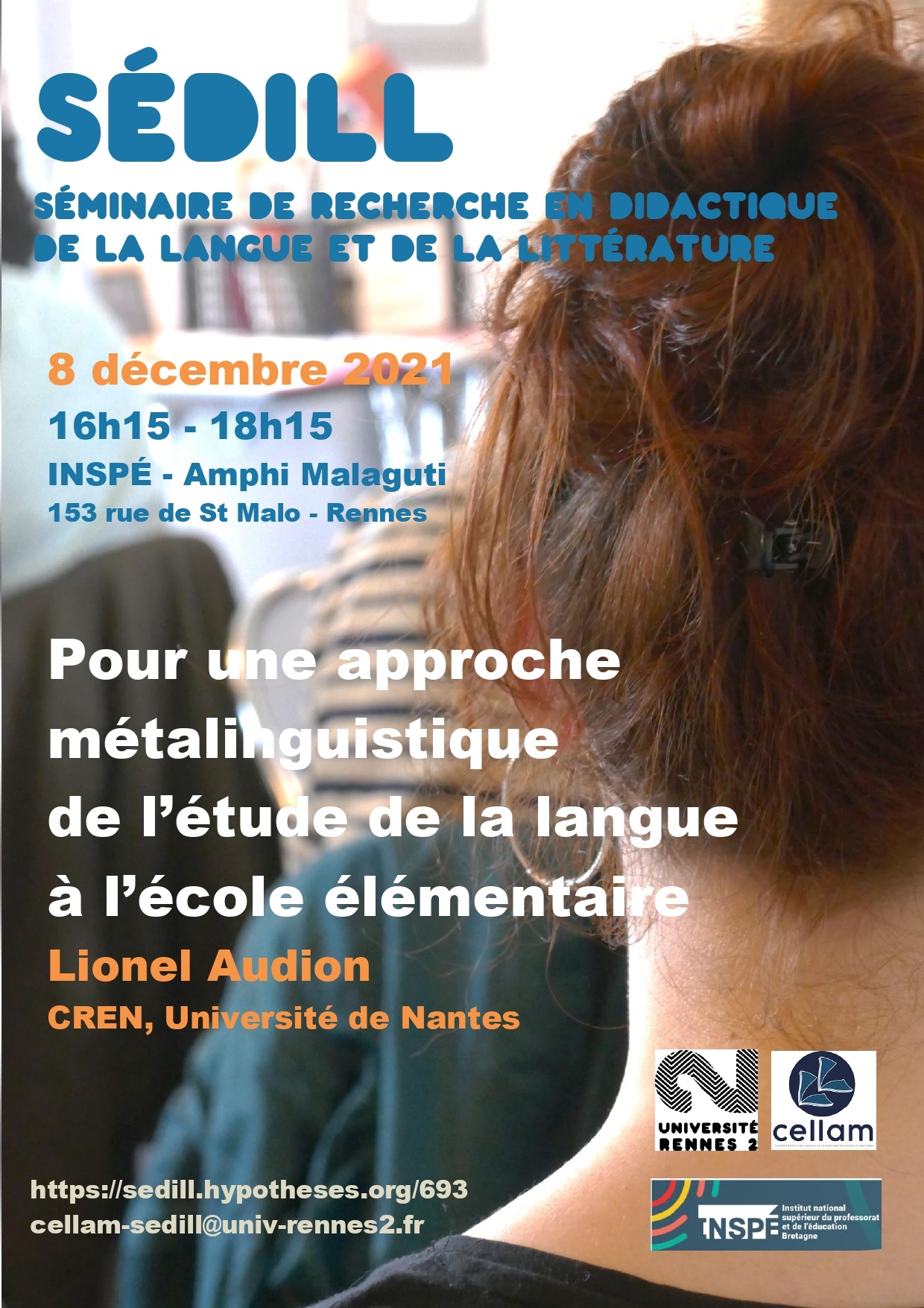 SÉDILL : Conférence-rencontre avec Lionel Audion – CELLAM